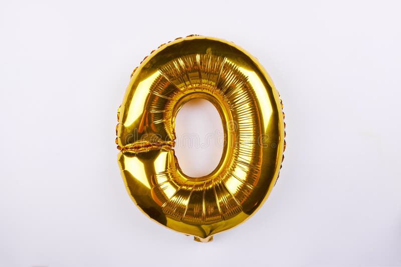 Golden number zero balloon stock image. Image of festive - 86505209
