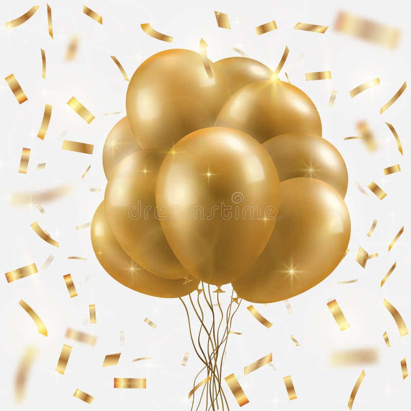 Balloons with Confetti and Text Congratulations You Win. Stock Vector ...