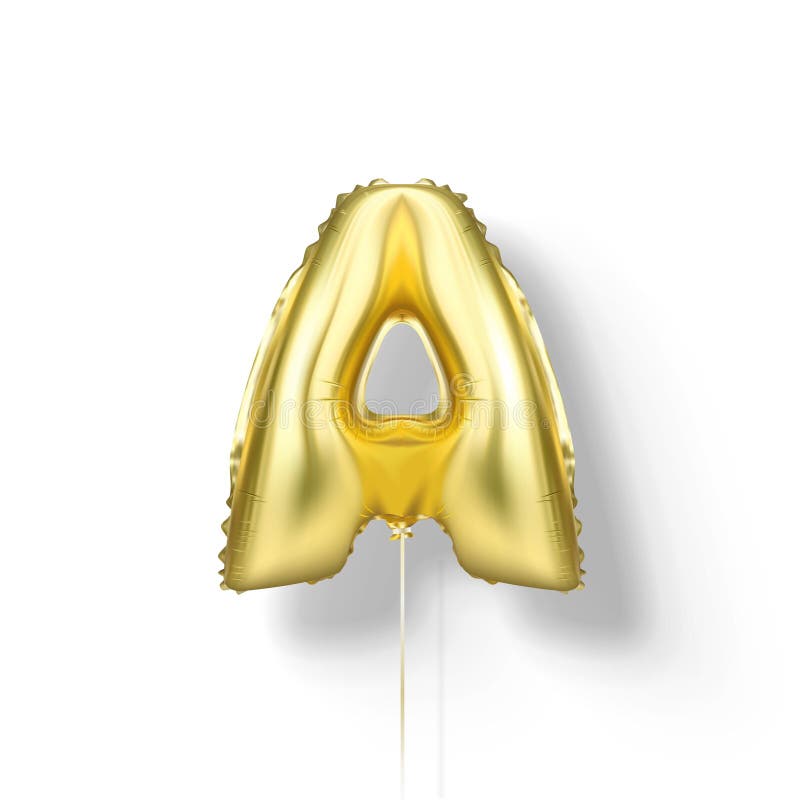 Golden Balloons Letters from Foil. Vector Elements Stock Vector ...