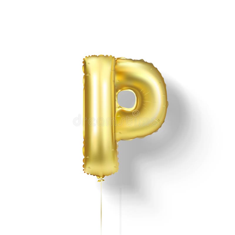 Golden Balloons Letters from Foil. Vector Elements Stock Vector ...