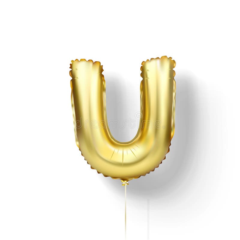 Golden Balloons Letters from Foil. Vector Elements Stock Vector ...