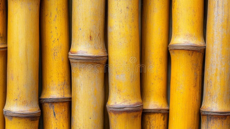 Golden Bamboo Stalks Close Up Texture Background Stock Illustration ...