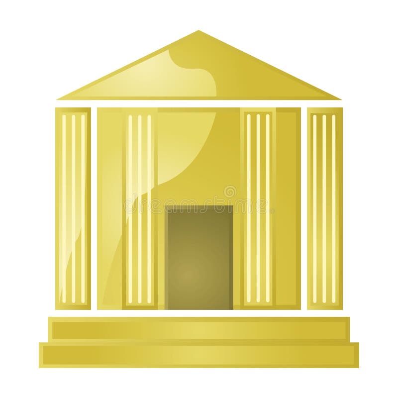 Gold bank stock vector. Illustration of cash, star, pillar - 15512585