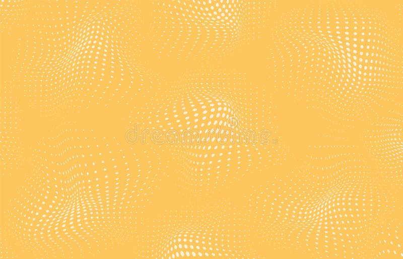 Golden Banner with Abstract Curve. Comic Yellow Half Tone Effect. Pop ...