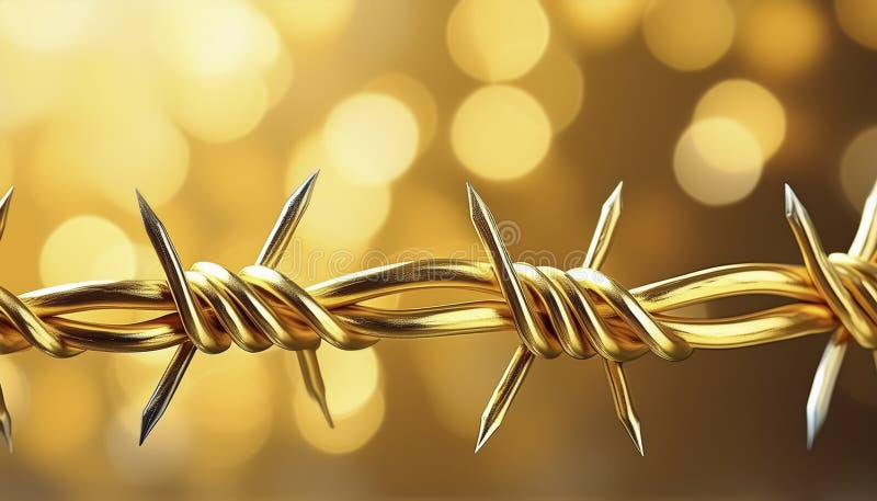 Golden barb wire stock illustration. Illustration of twisted - 323276866
