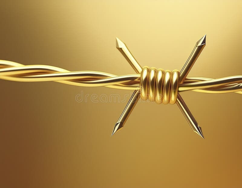 Golden barb wire stock illustration. Illustration of sharp - 323993140