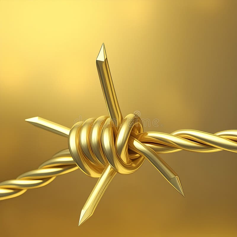 Golden barb wire stock illustration. Illustration of expensive - 326729953