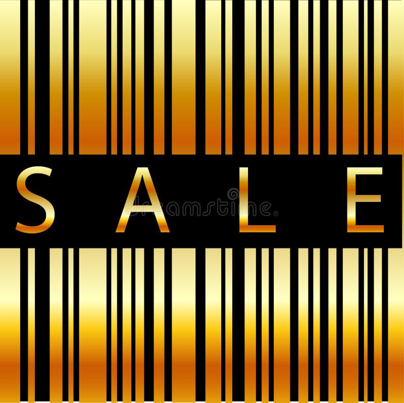 Golden barcode stock vector. Illustration of black, manufacture - 38287393