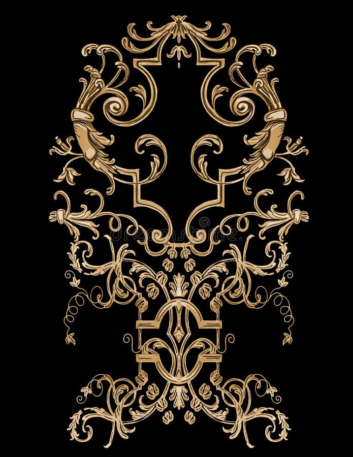Golden Baroque Composed Frame Stock Photo - Image of baroque, composed ...