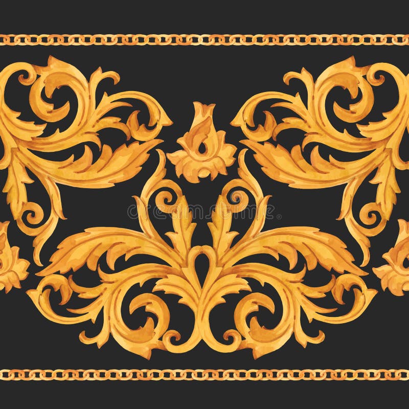 Golden Baroque Rich Luxury Vector Pattern Stock Vector - Illustration ...
