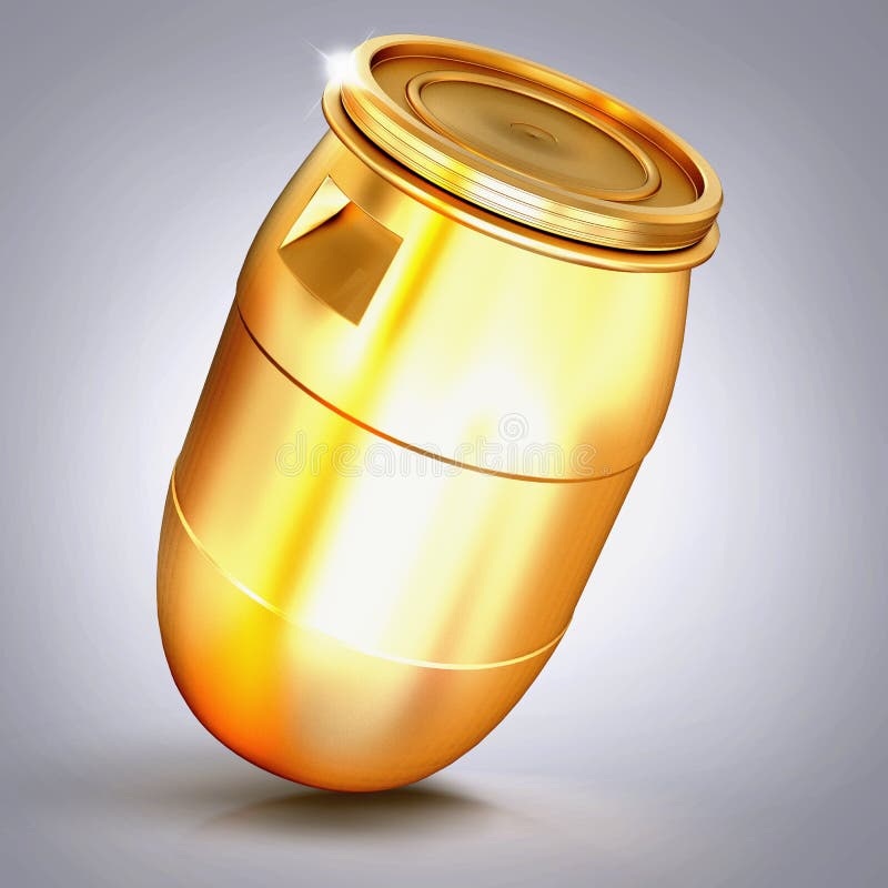 Golden Barrel Isolated on a Black Background. Stock Illustration ...