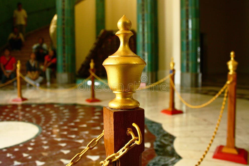 Golden Barrier Post stock image. Image of people, marble - 55548617