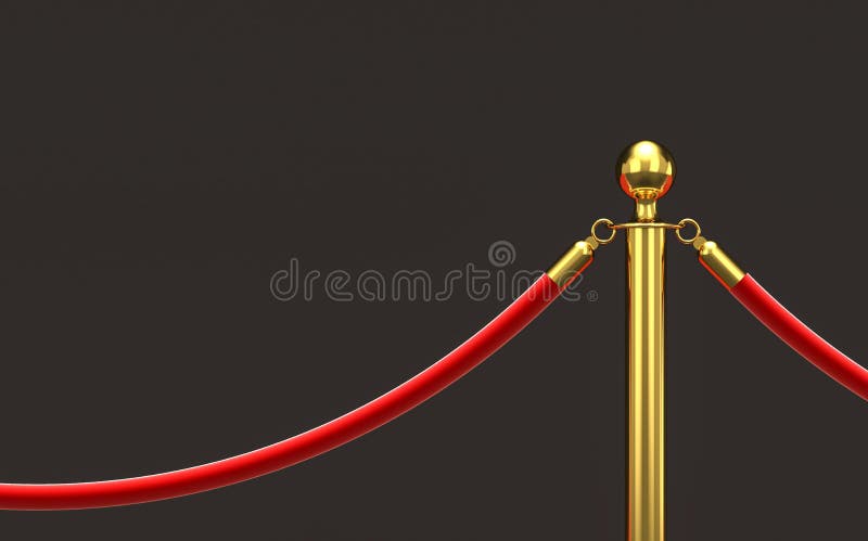 Golden Barrier and Red Rope Stock Illustration - Illustration of show ...