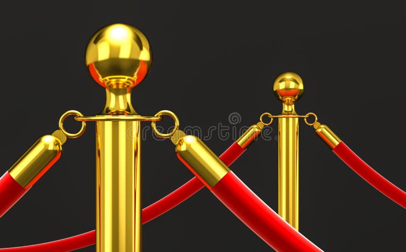 Golden barrier and rope stock illustration. Illustration of event ...