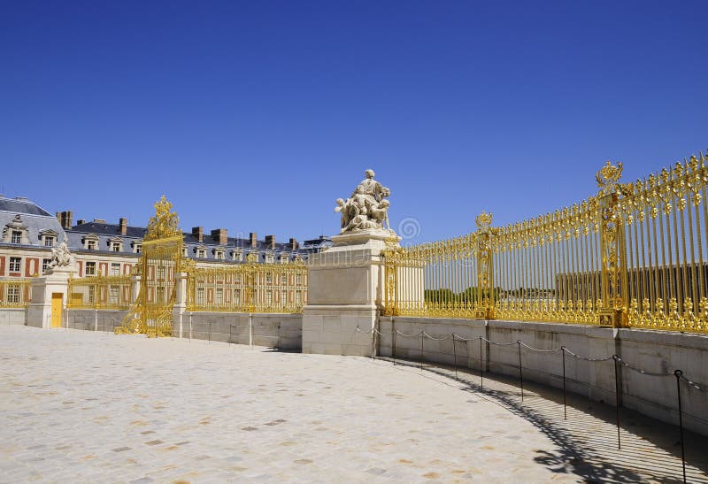 Golden Barrier of the Roual Palace Stock Photo - Image of port ...