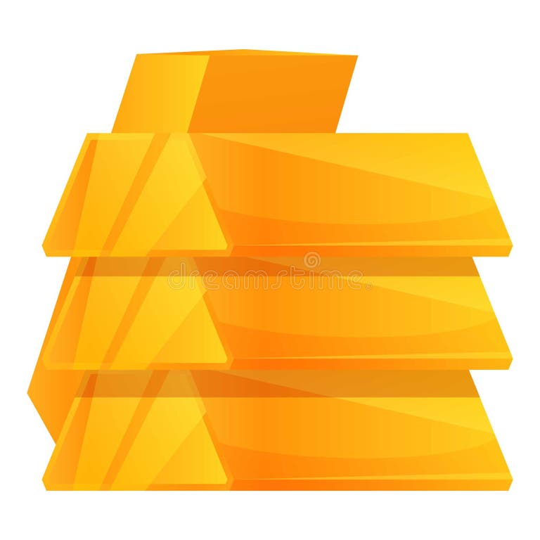Golden Bars Stack Icon Cartoon Vector. Chinese Ingot Stock Vector ...