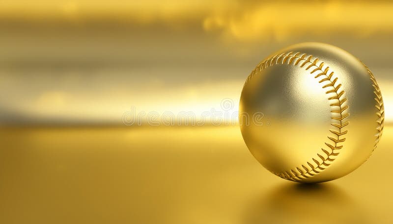Golden baseball stock illustration. Illustration of exclusive - 323267492