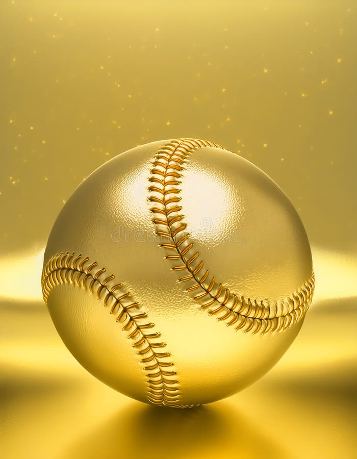 Golden baseball stock illustration. Illustration of glossy - 323991642