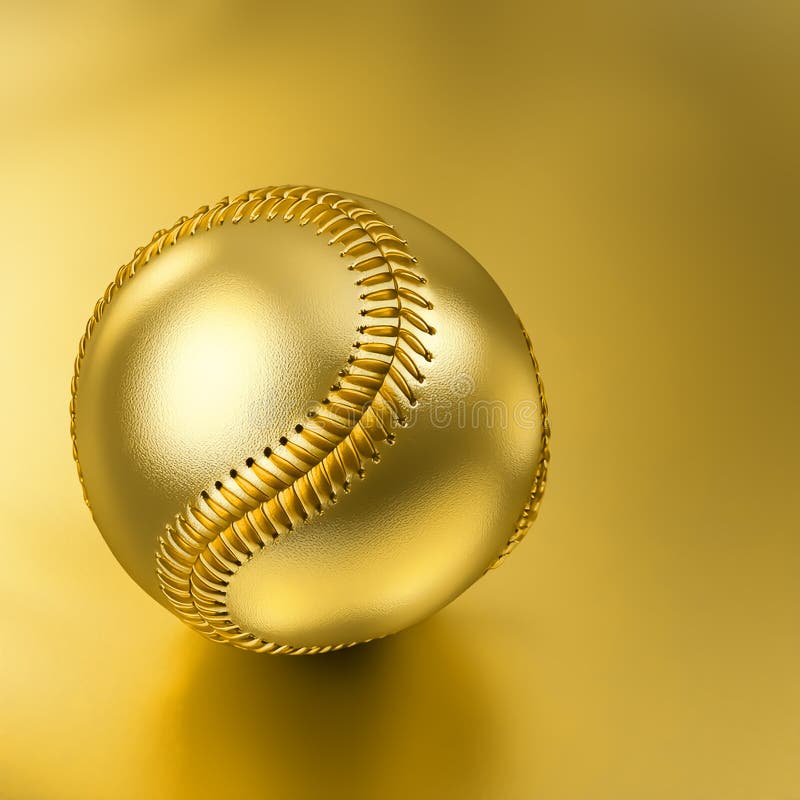 Golden baseball stock illustration. Illustration of gold - 326451963