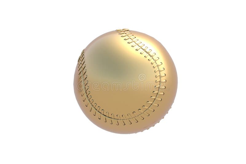 Golden Baseball Ball Isolated on White Background Stock Illustration ...