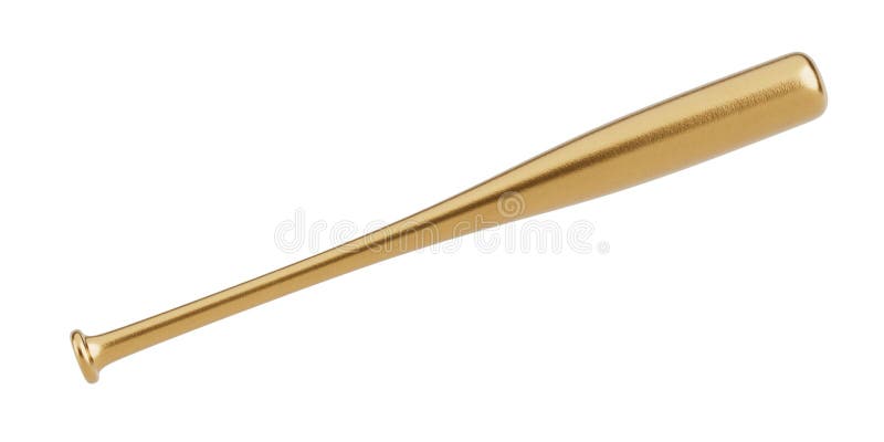 Golden Baseball Bat . 3d Rendering Stock Image - Image of winner ...