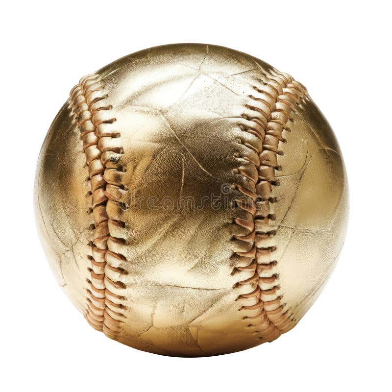 Golden Baseball Isolated on White Background Stock Illustration ...