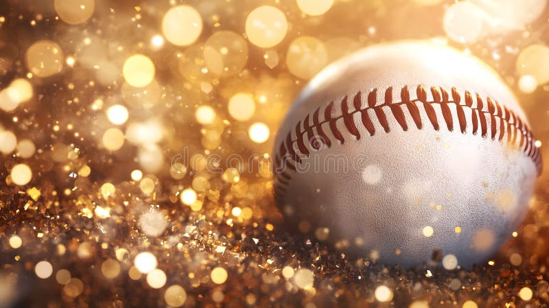 Golden Baseball Sparkle stock illustration. Illustration of competition ...