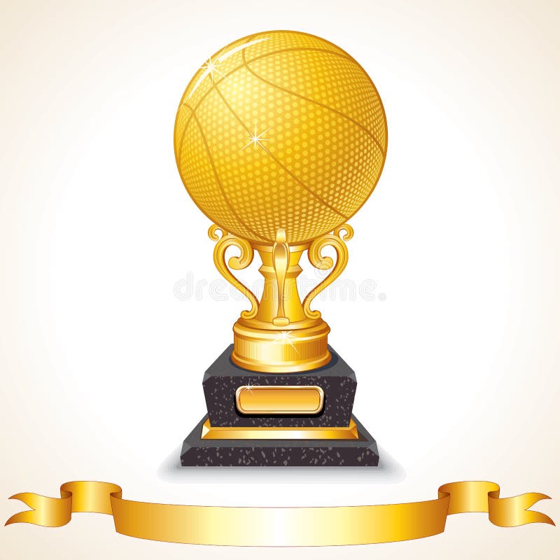 Golden Basketball Cup stock vector. Illustration of prize - 37728670