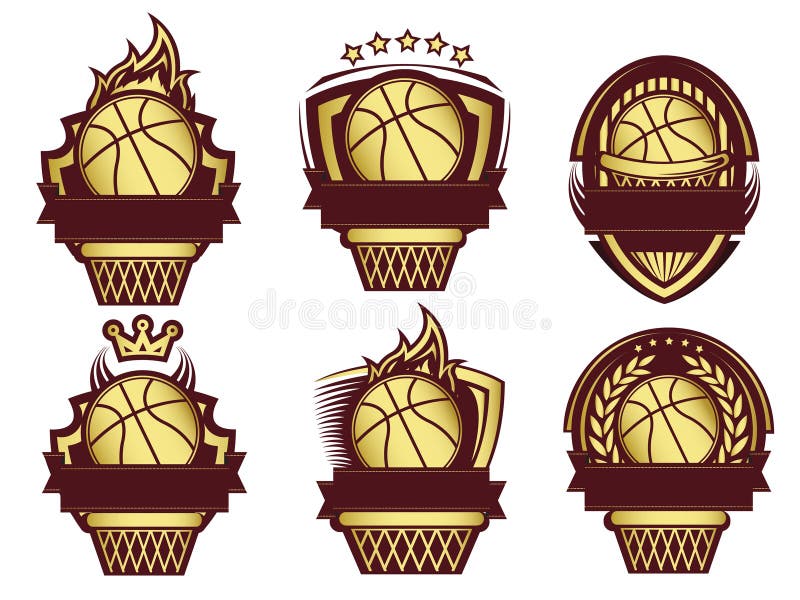 Golden Basketball Template Set Stock Vector - Illustration of number ...