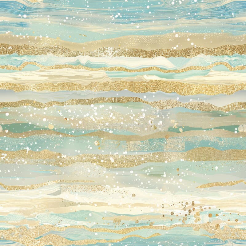 Golden Beach Sands and Turquoise Ocean Waves Patterns Stock Photo ...