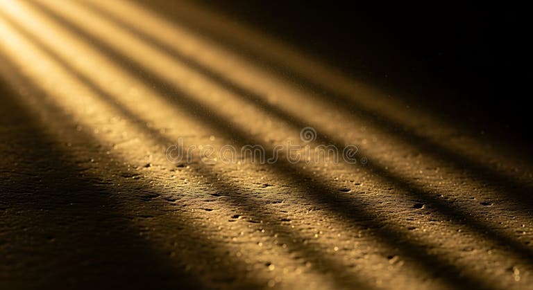 Golden Beams of Light Cast Diagonal Shadows on a Textured Surface ...