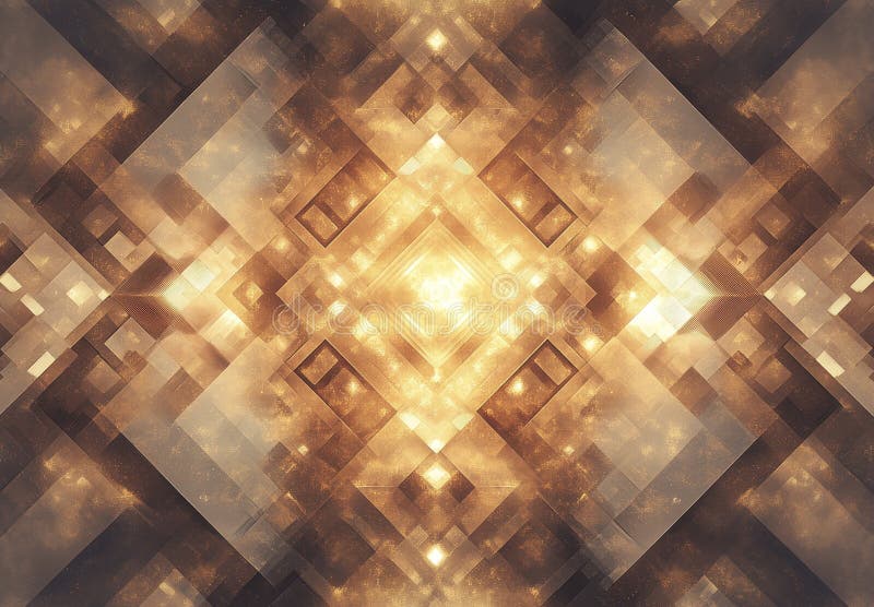 Golden Beige Abstract Square Pattern Background Stock Illustration ...