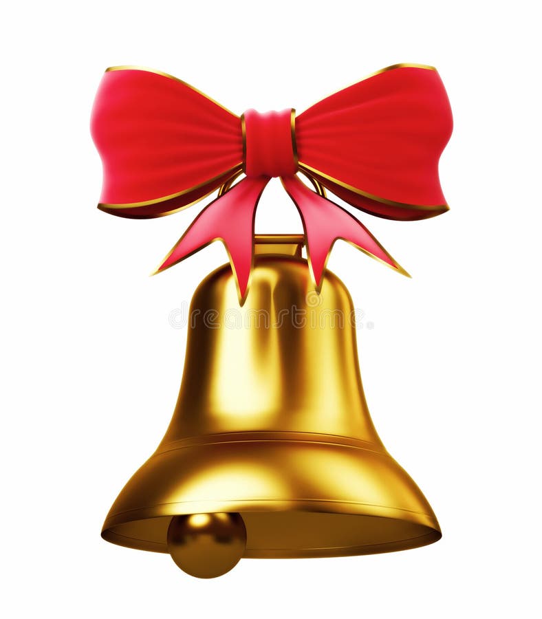 Gold Bell Isolated on White Background Stock Illustration ...