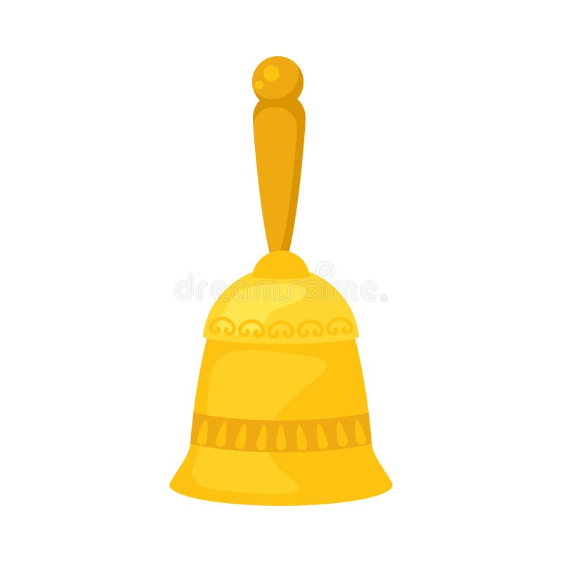 Golden Bell with Handle Illustration Stock Vector - Illustration of ...