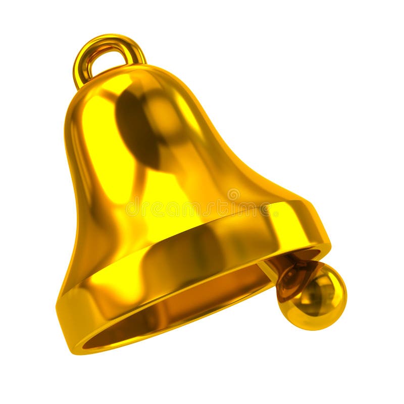 Golden Bell Icon 3d Illustration Stock Illustration - Illustration of ...