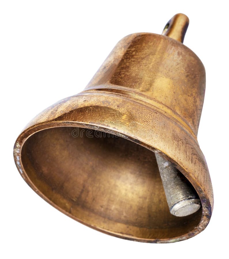 Golden bell stock photo. Image of hand, school, bronze - 61448786