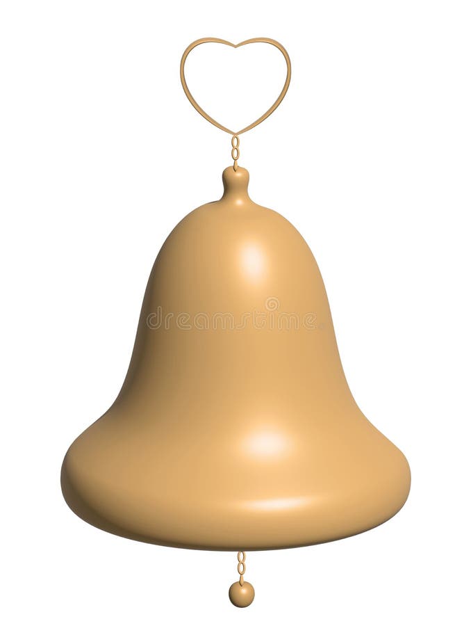 A Golden Bell with a Pendulum on a Chain. Stock Vector - Illustration ...