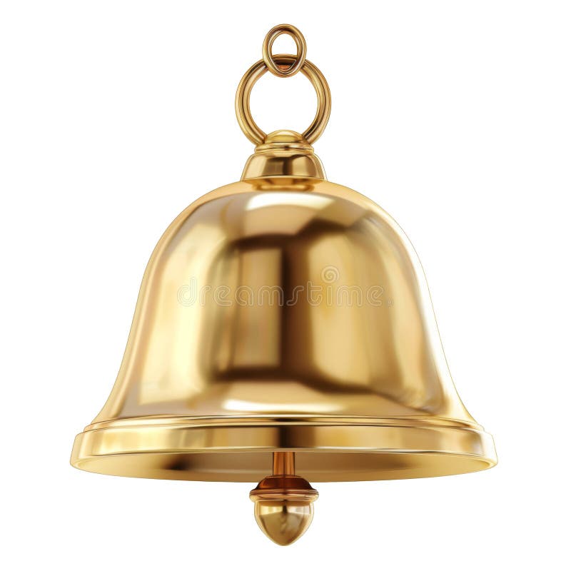 Golden Bell with a Shiny Surface and a Loop at the Top Stock ...