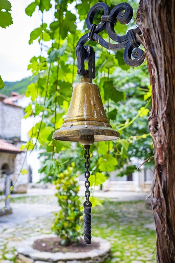 Golden bell on a tree 2 stock photo. Image of colorful - 155955880