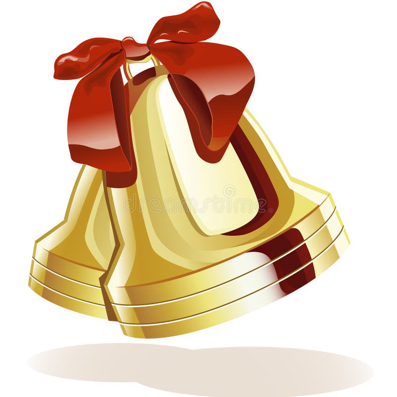 Golden bells stock vector. Illustration of newly, christmas - 8886927