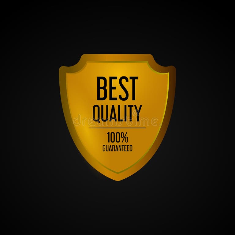 Golden Best Quality Shield Design Label Stock Illustration ...