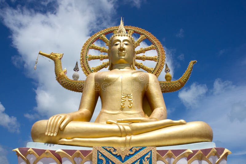 Golden Big Buddha statue stock photo. Image of buddhism - 27761274