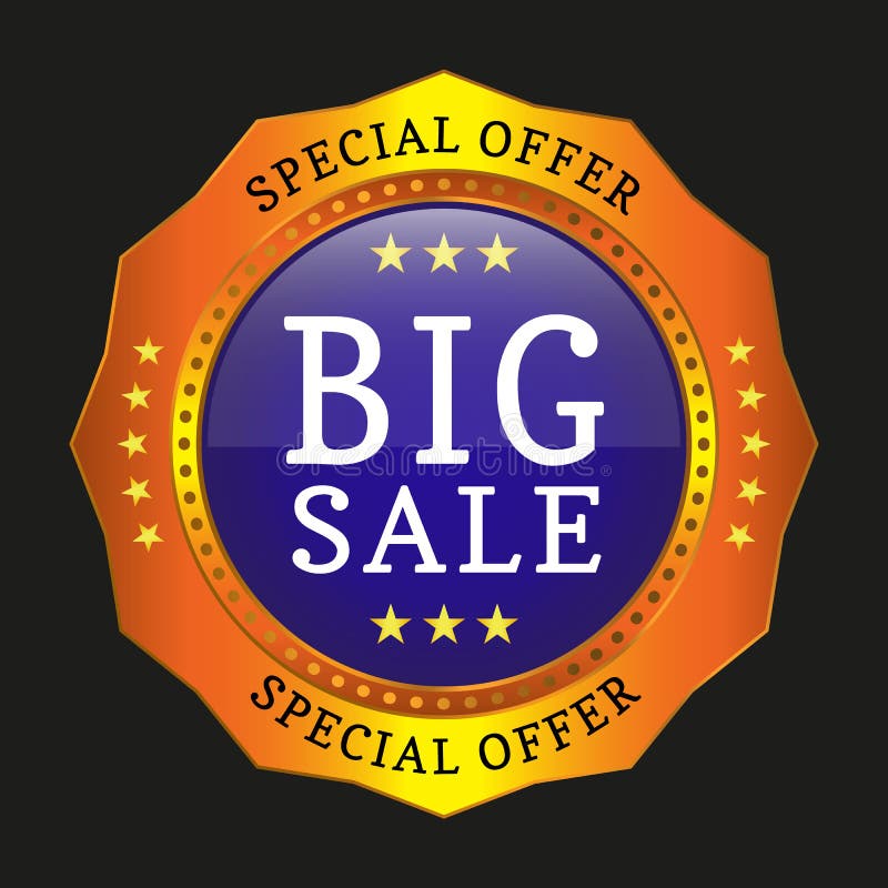 Golden Big sale label stock illustration. Illustration of element ...
