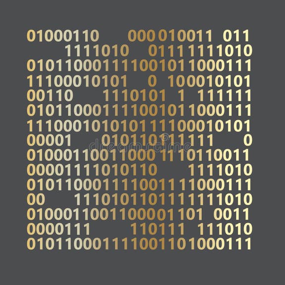 Golden Binary Code Background Stock Vector - Illustration of coding ...