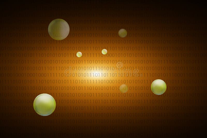 Golden Binary Code Bubbles Floating in a Digital Space Stock Photo ...