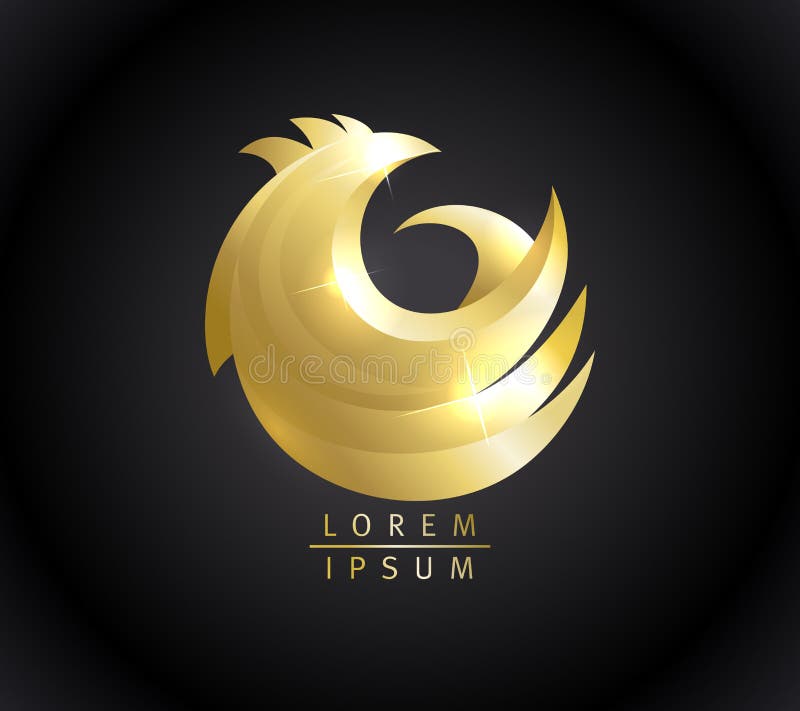 Golden bird vector logo stock vector. Illustration of meal - 159531844