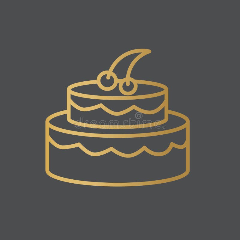 Golden birthday cake icon stock vector. Illustration of golden - 180133914 Golden birthday cake icon stock vector. Illustration of golden - 180133914