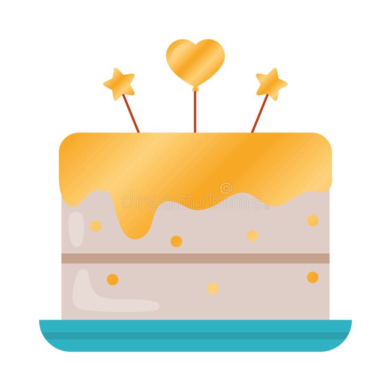Birthday Cake Celebration Party Line Design Icon Stock Vector ...