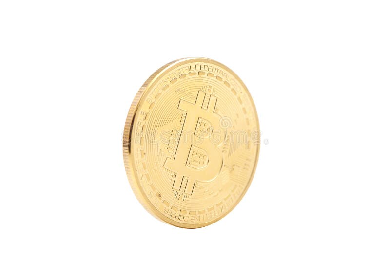 Golden Bitcoin coin stock photo. Image of bank, exchange - 56113170