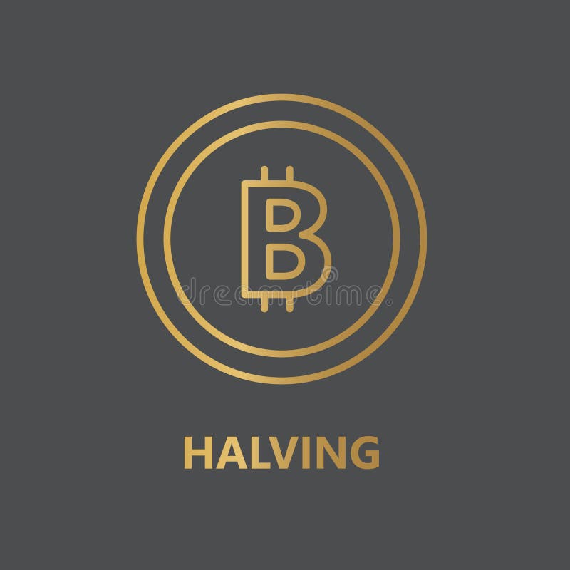 Golden Bitcoin Cryptocurrency Halving Concept Stock Vector ...
